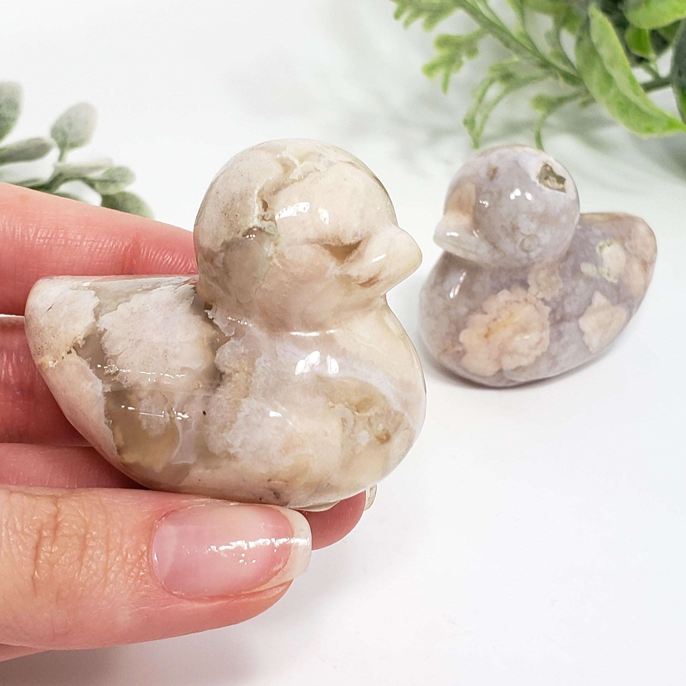 Renewal and Positivity: Flower Agate Carved Crystal Duck – Crystal ...